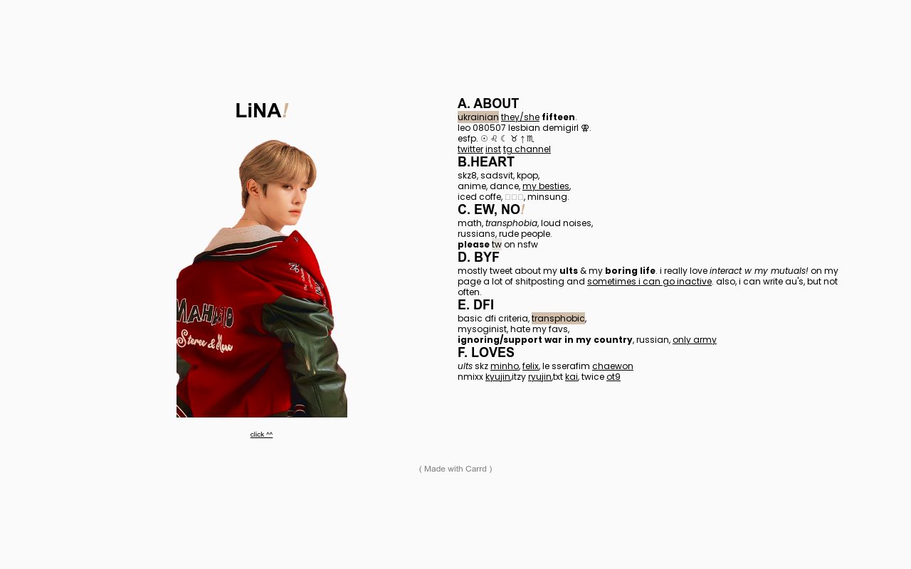 felix's delulu carrd